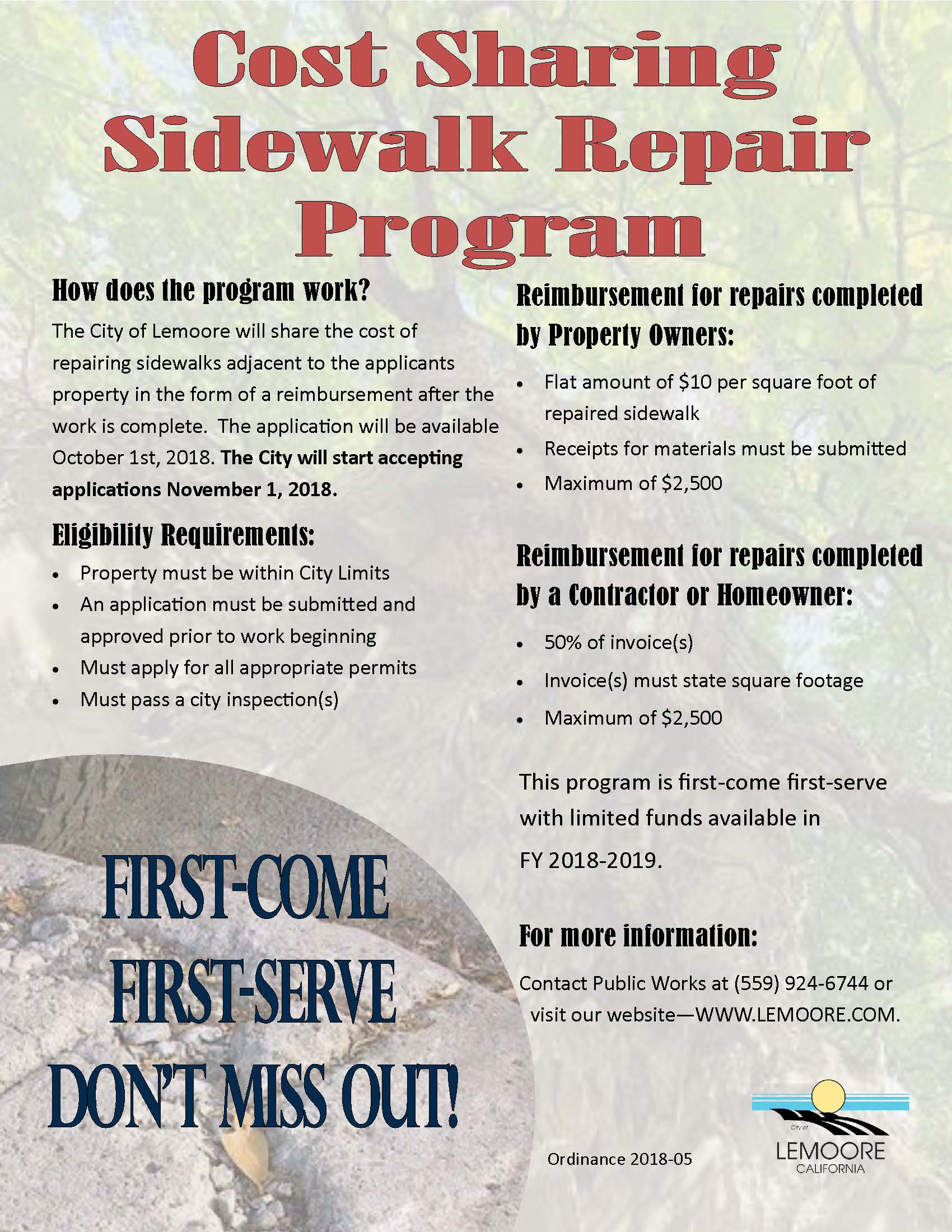 Cost Sharing Sidewalk Program – City of Lemoore