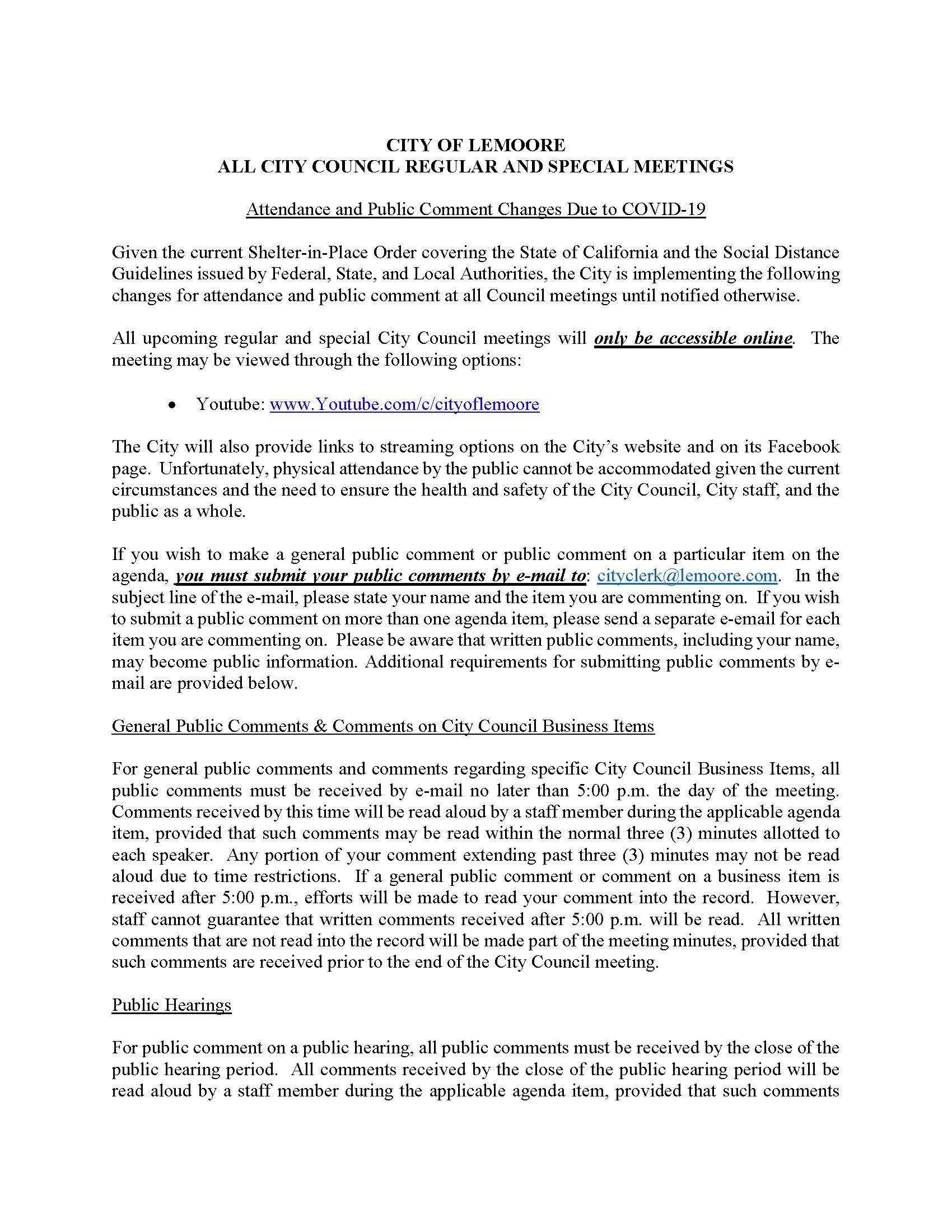 City of Lemoore Council Meeting Attendance Policy – City of Lemoore